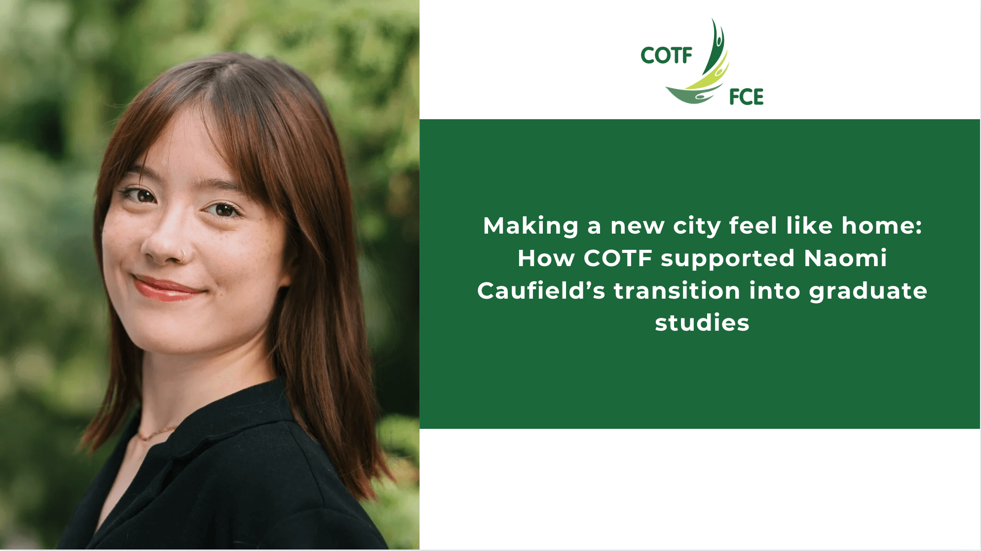 Making a new city feel like home: How COTF supported Naomi Caufield’s ...